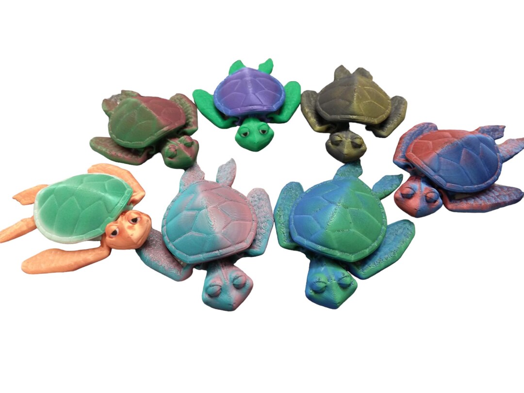 3D Printed Articulating Sea Turtles - Etsy