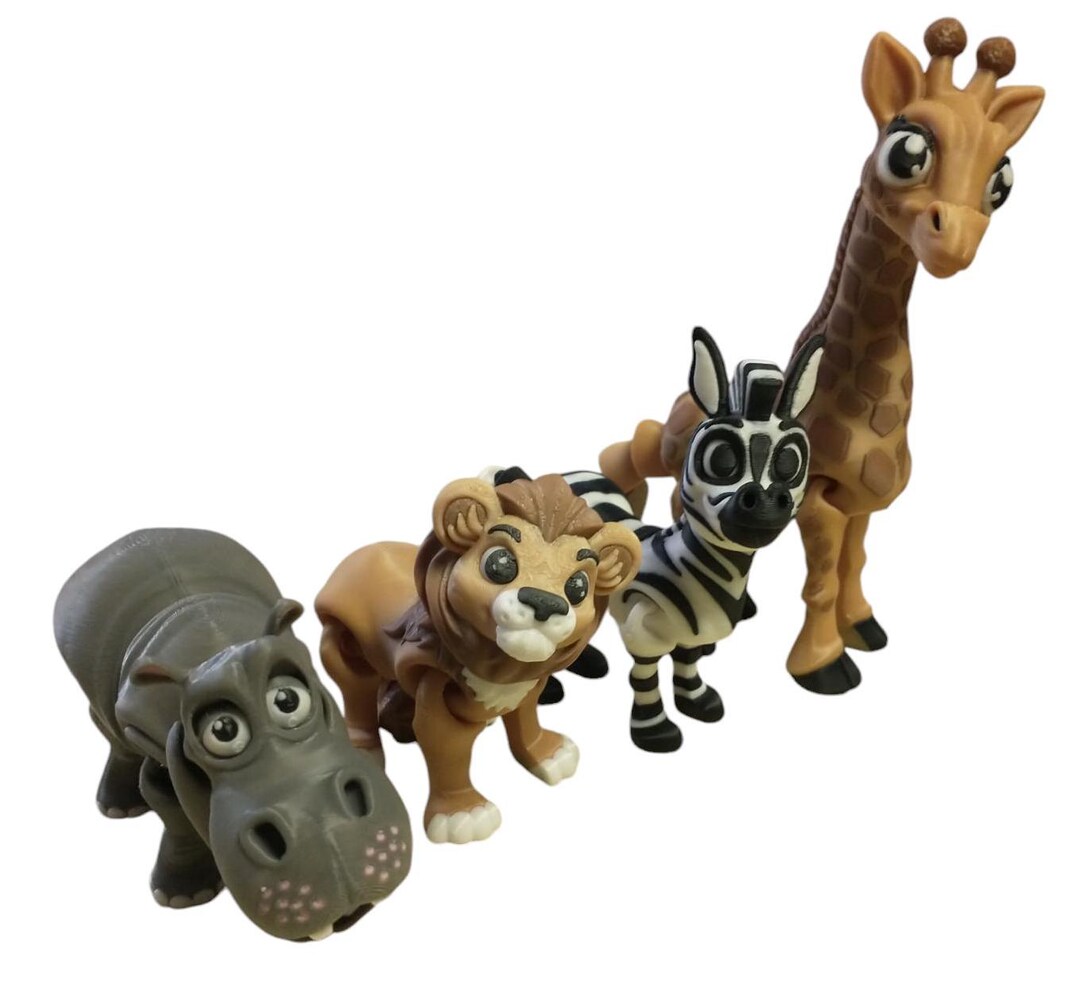 Zoo Friends Pack 3D Printed Articulating Animals - Etsy