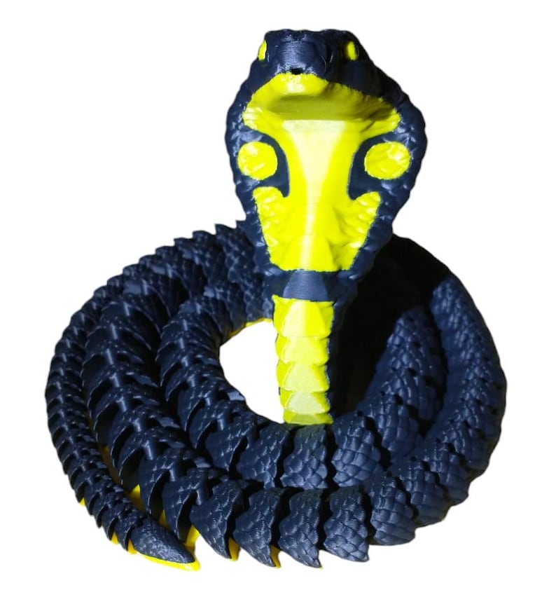 Cobra Snake Articulating 3D Printed Figurine - Etsy