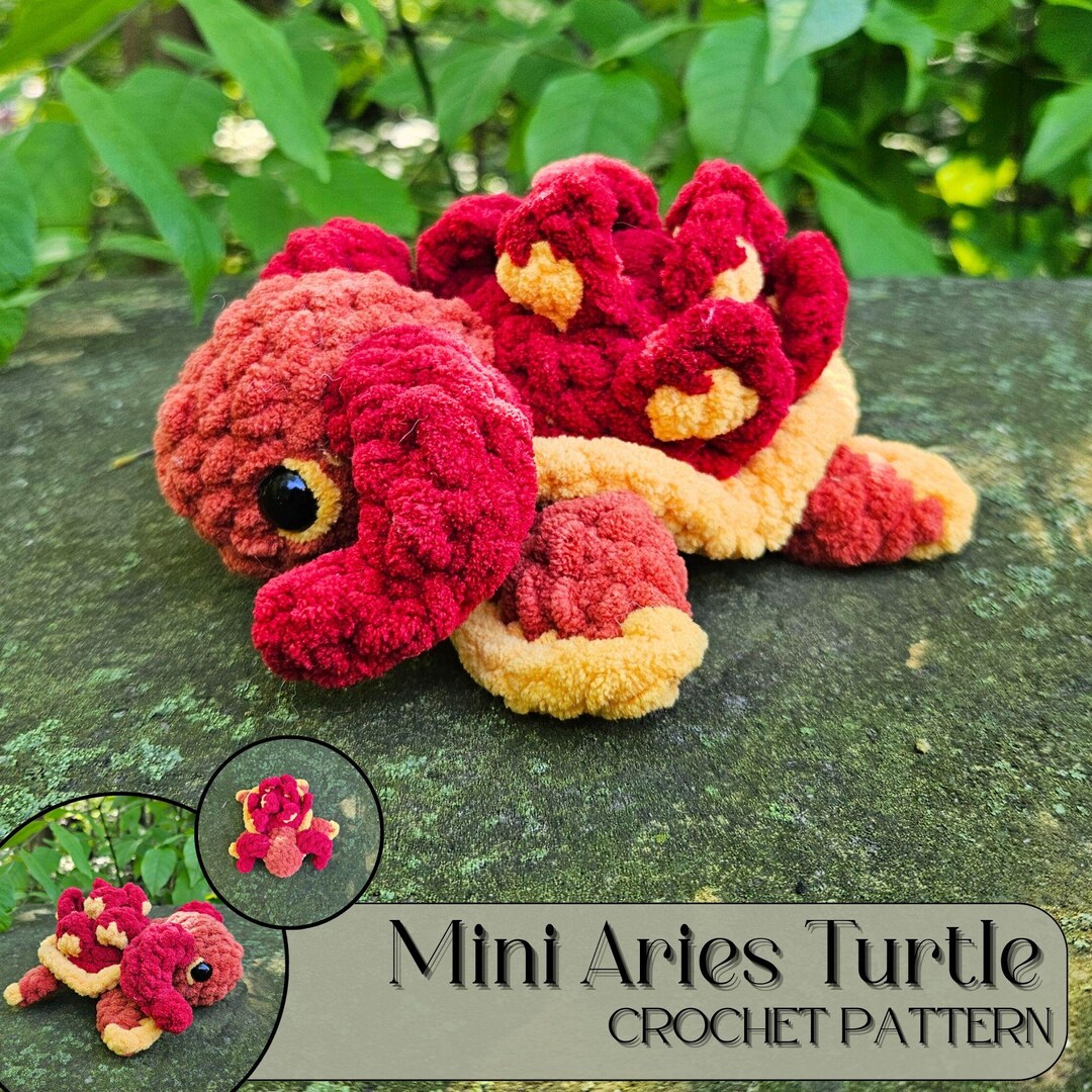 Aries Mini Turtle Crochet Pattern, Low Sew Body, Small Plush, PDF ...