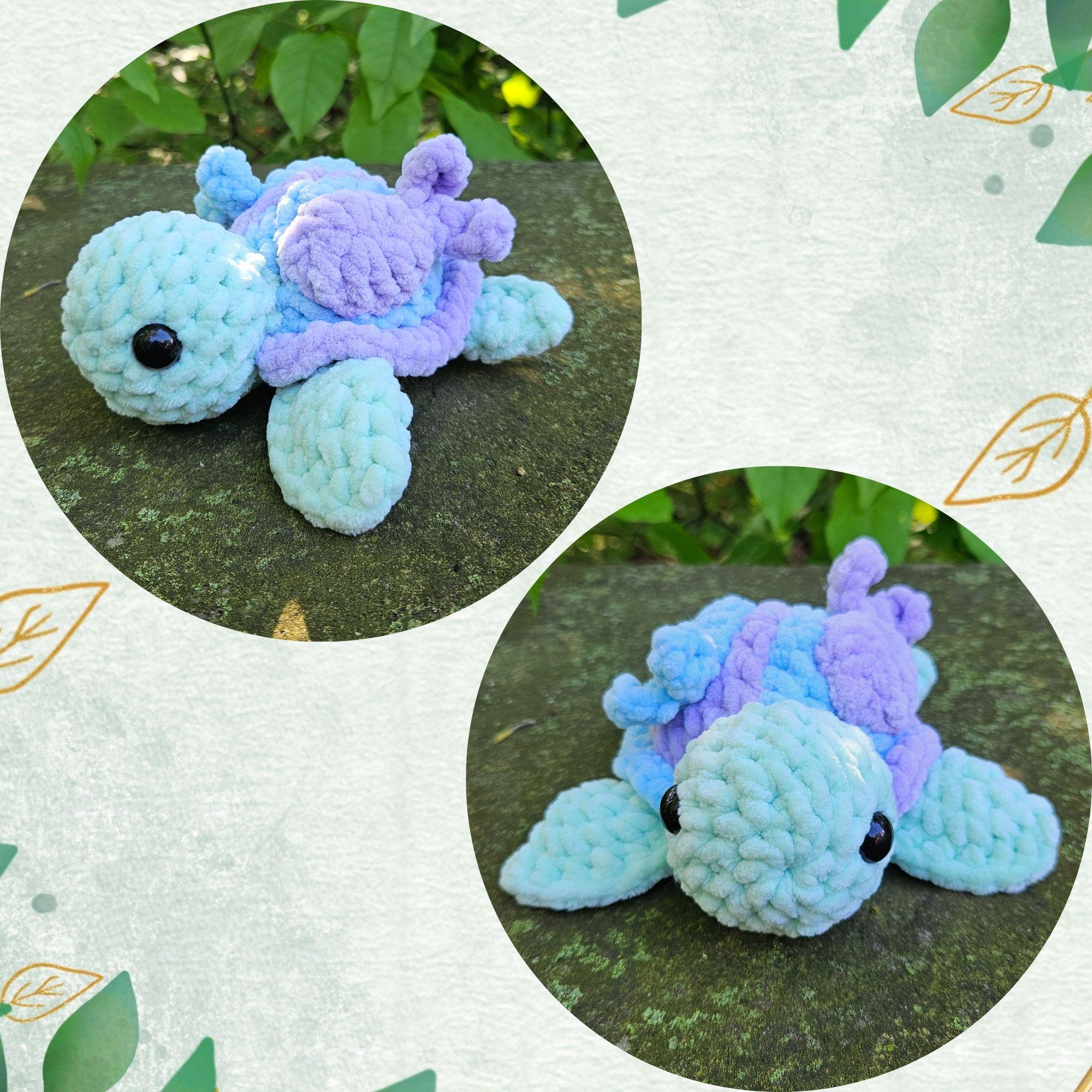 Pisces Mini Turtle Crochet Pattern, Low Sew Body, Small Plush, PDF ...