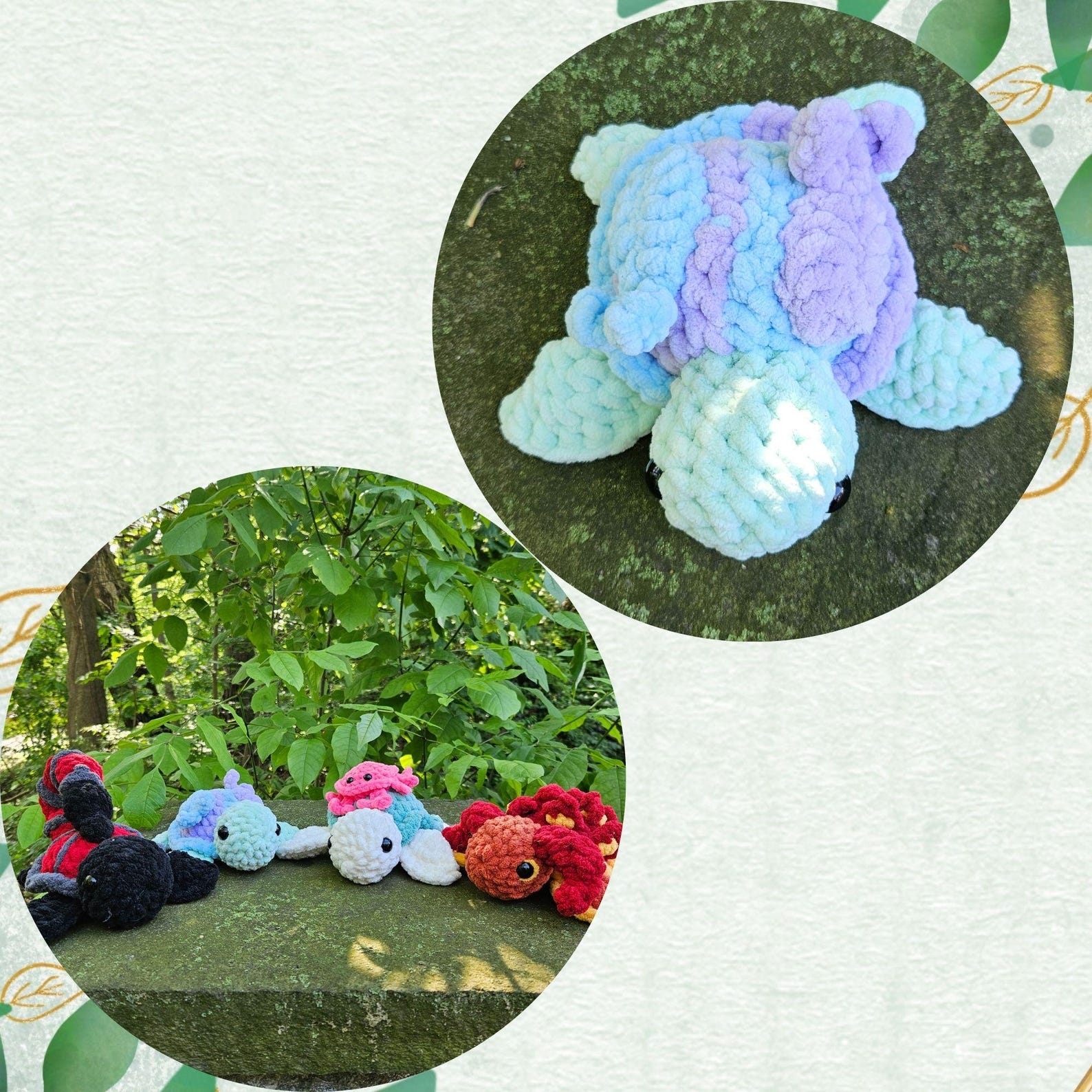 Pisces Mini Turtle Crochet Pattern, Low Sew Body, Small Plush, PDF ...