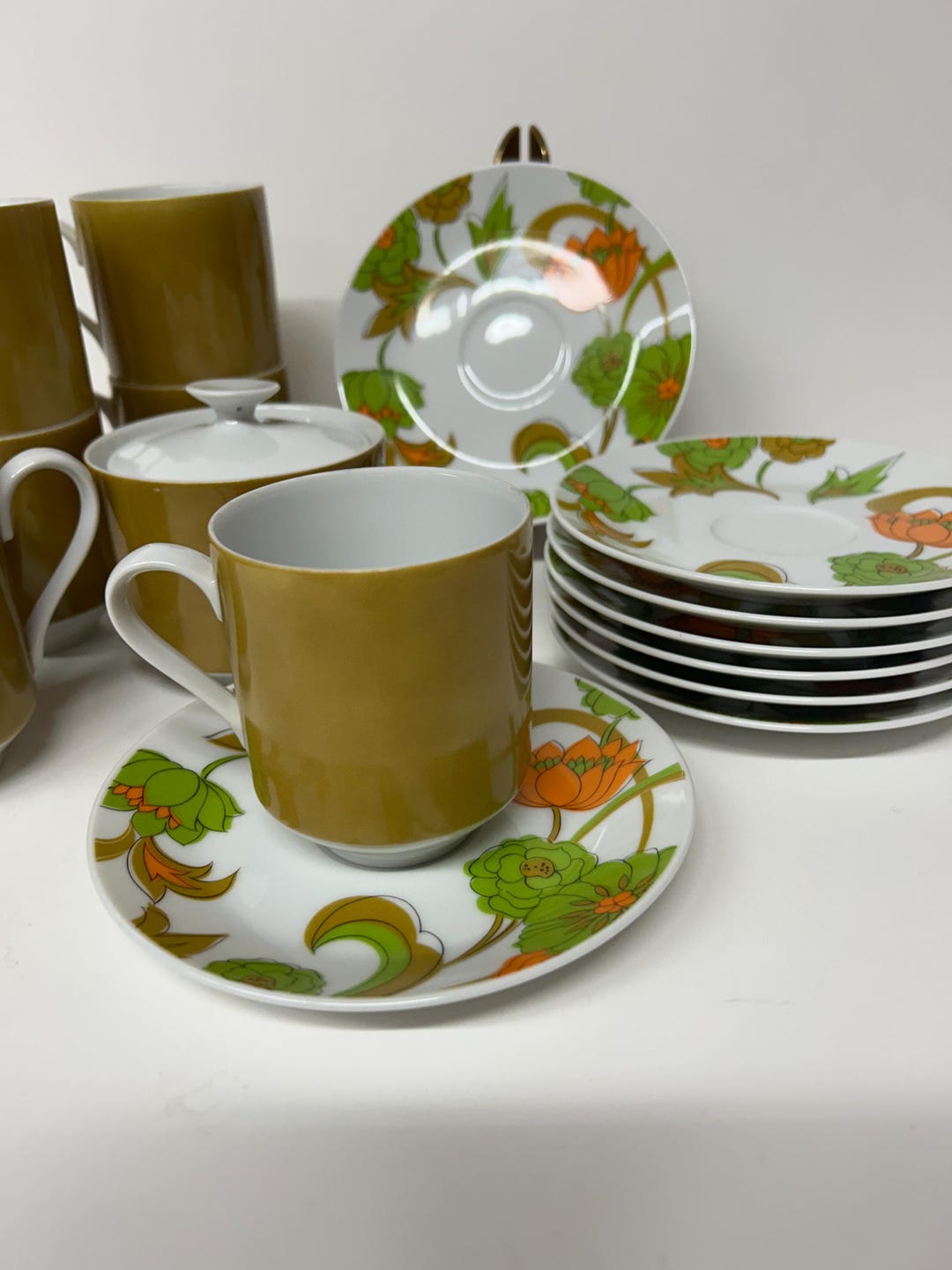 Rare 1970’s Mikasa Eclipse Tea/coffee Set - Includes 5 Cups and Saucers ...