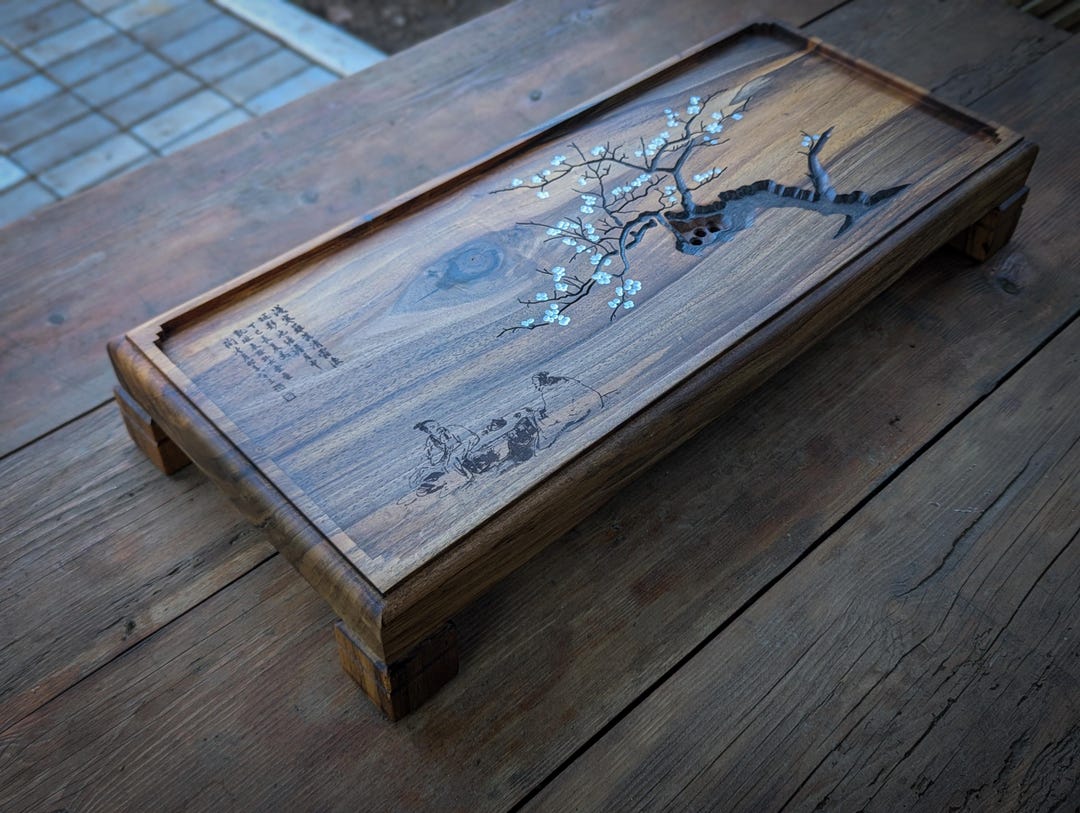 Chaban, Walnut Tea Tray for Tea Ceremony - Etsy