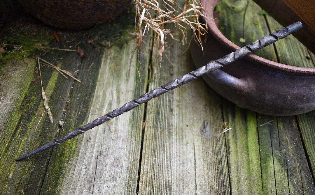 Hand Forged Magic Wand With Anti-twist and Brass Brush - Etsy