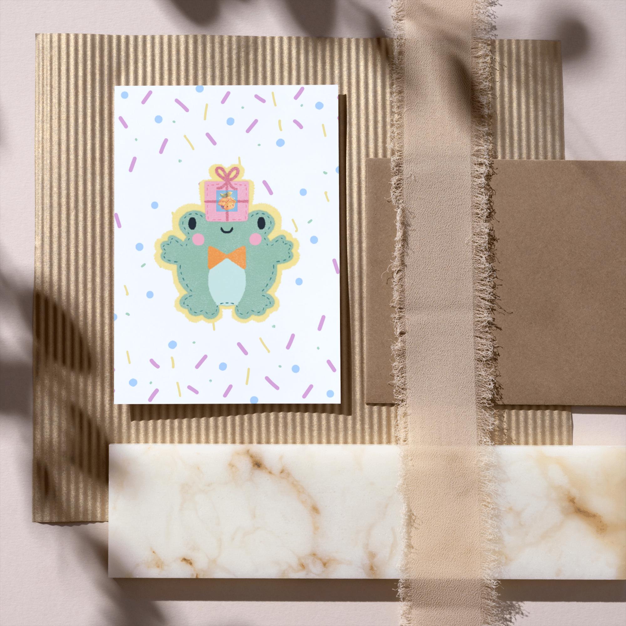 Frog Themed Birthday Digital Art Commercial Use - Fun Party Gift Card ...