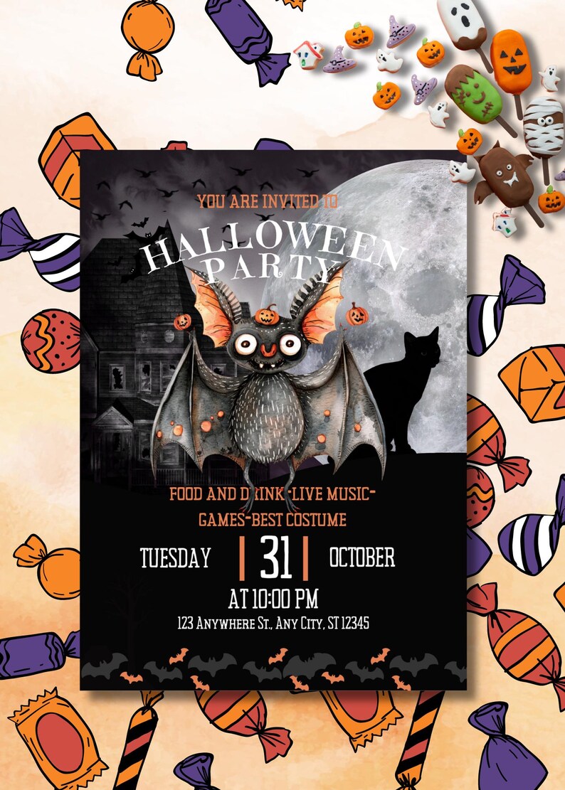 Spooky Bat & Haunted House Theme,free Hampers Tag Perfect for October ...