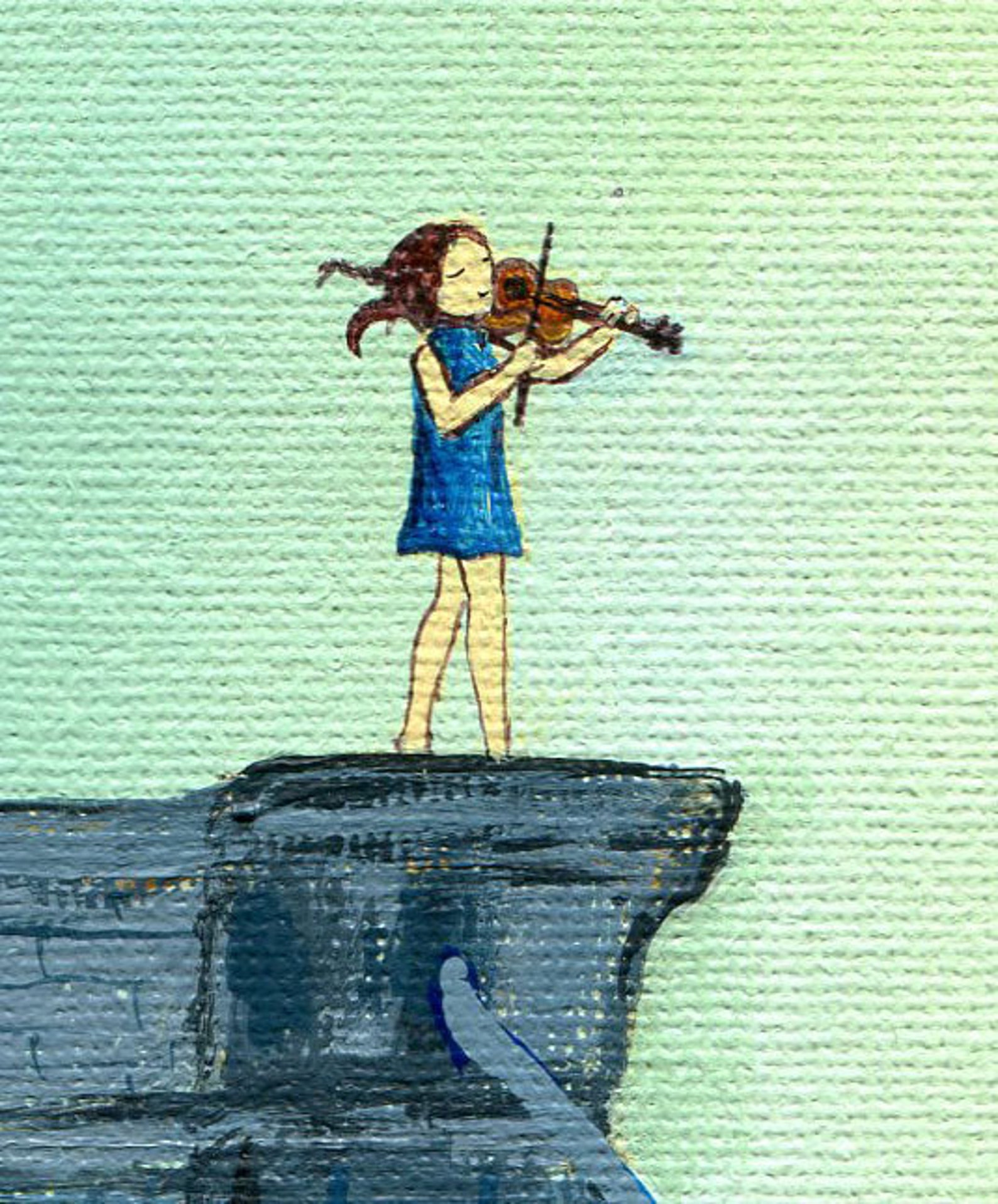 The Fiddler on the Bridge, Art Print, Brooklyn Bridge, Girl Power ...