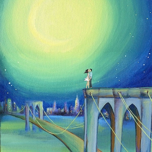 Lovers on the Bridge, Art Print, Romantic Art, Unique Wedding Gift ...