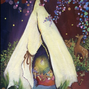 Dreamy Art, Magical Kids Print, Teepee Kids, Forest Magic, Starry Sky ...