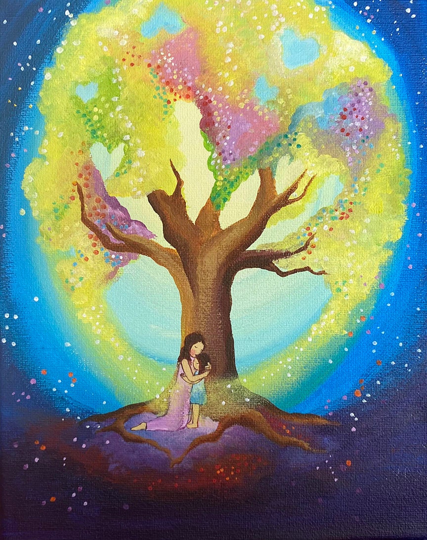 Mother Daughter Art Magical Art Print Inner Child Healing - Etsy UK