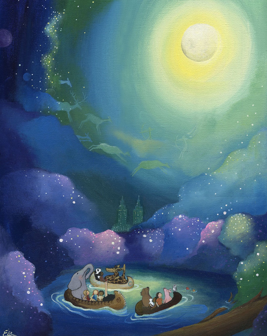 Whimsical Art Print, Feel Good Wall Art, Storybook Art, Colorful Art ...