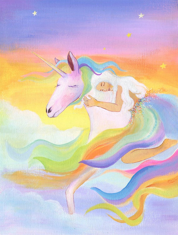 Mythical Creatures Art Print Unicorns Magical Art Acrylic | Etsy