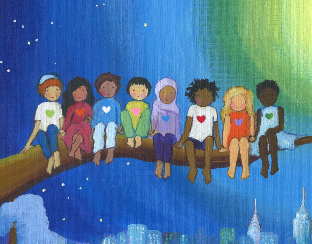 Wall Art for Kids Room Fine Art Print Diversity Art for Teacher Gift ...