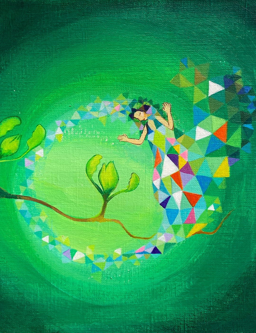 Art Print the Spring Fairy Geometric Art Magical and Happy - Etsy