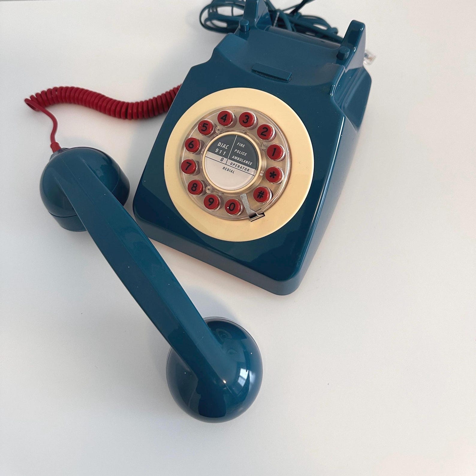 Retro Telephone Push Button Vintage Phone Blue Telephone Turquoise ...