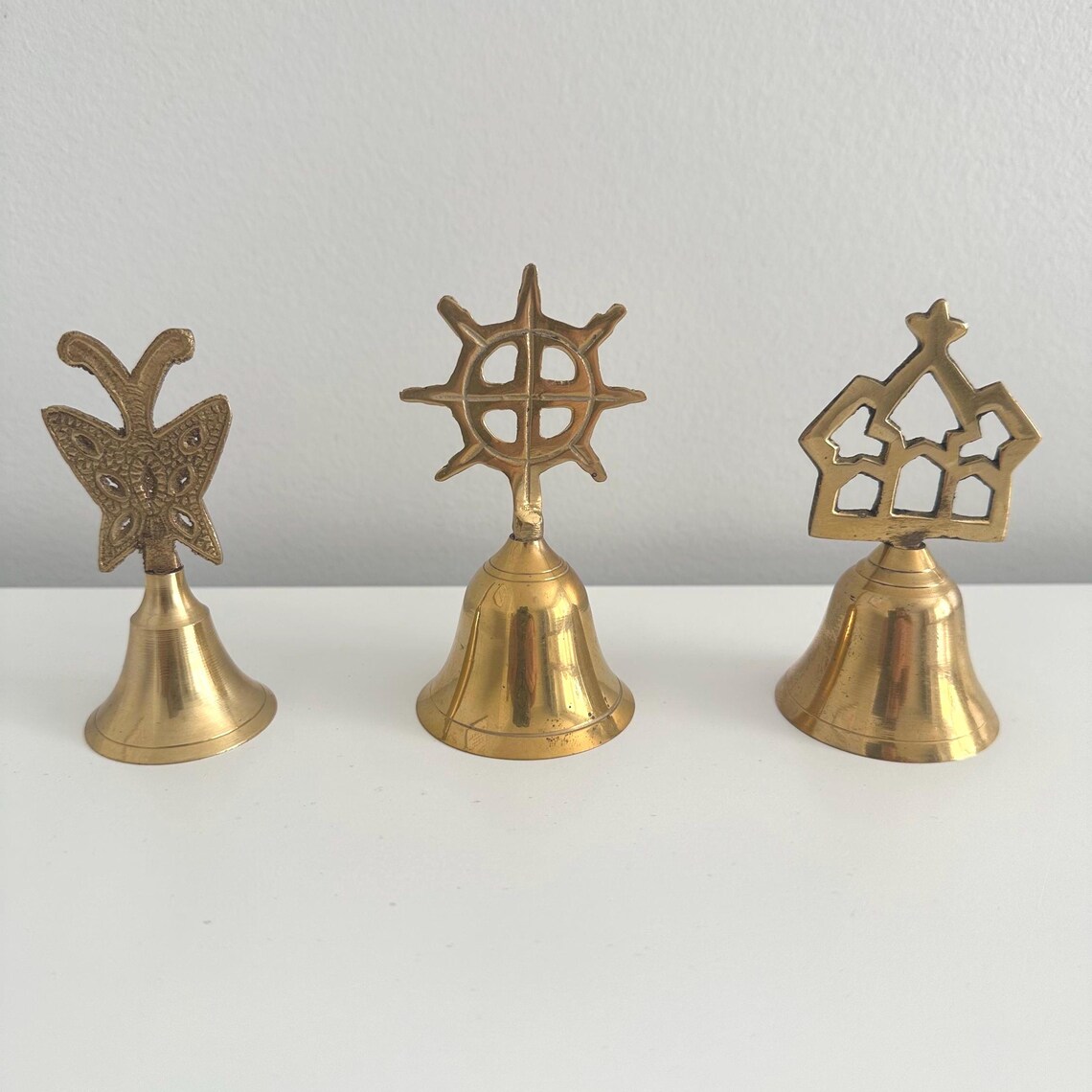 BRASS Bells Vintage Bells Brass Hand Bells Brass Bell Collection ...