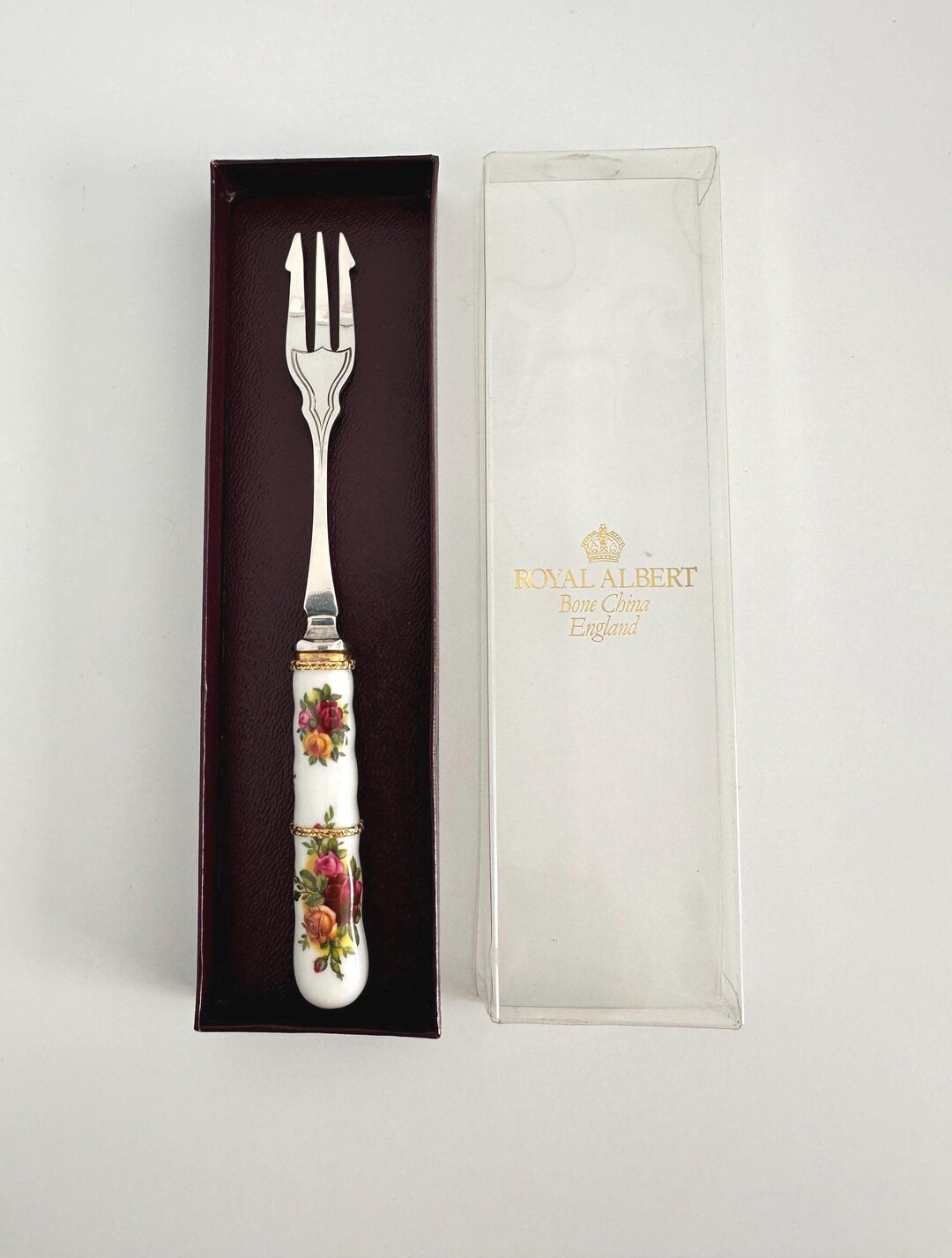 ROYAL ALBERT Pickle Fork Old Country Roses Silver Plated Pickle Fork ...