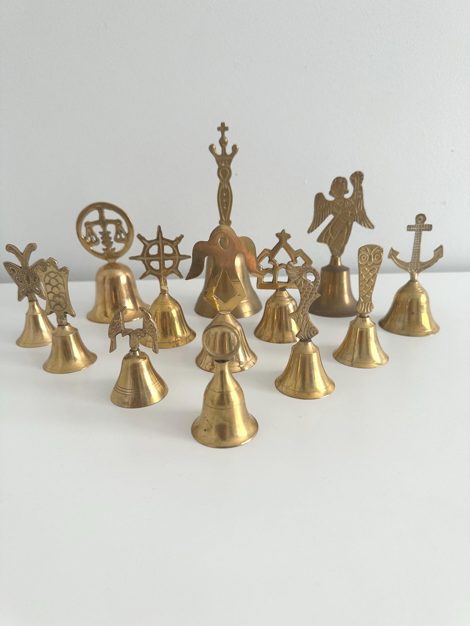 BRASS Bells Vintage Bells Brass Hand Bells Brass Bell Collection ...