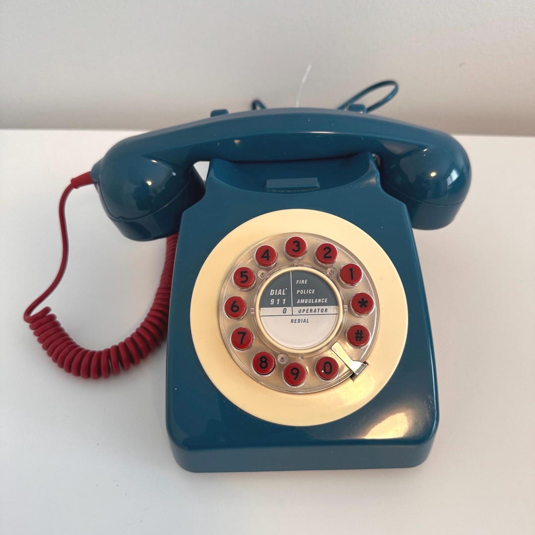 Retro Telephone Push Button Vintage Phone Blue Telephone Turquoise ...
