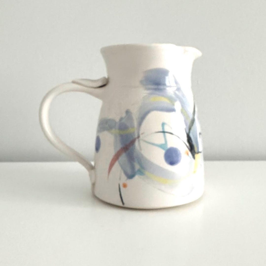 Vintage Studio Pottery Pitcher Signed Pottery 1980s Colour Way Ceramic ...