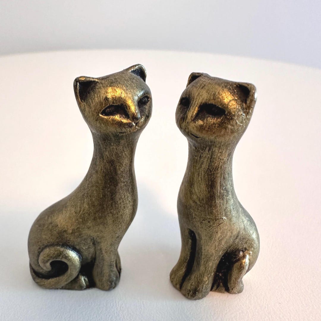 MINIATURE CAT Figurines Vintage Cat Decor Mini Cat Statue Small Cat ...