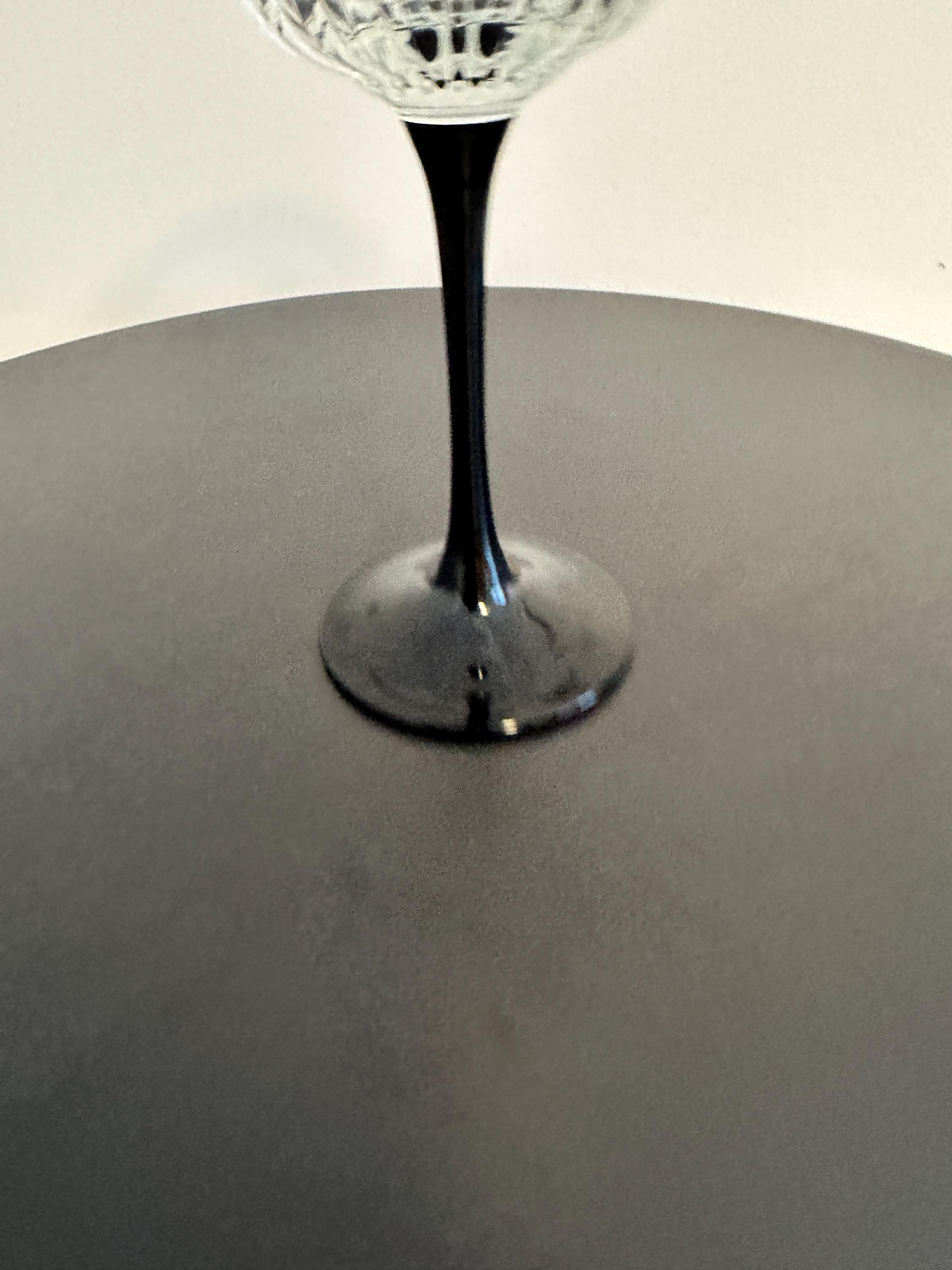 Set of 4 Cristal D’arques JG Durand Grand Meridian Black Stem Wine ...