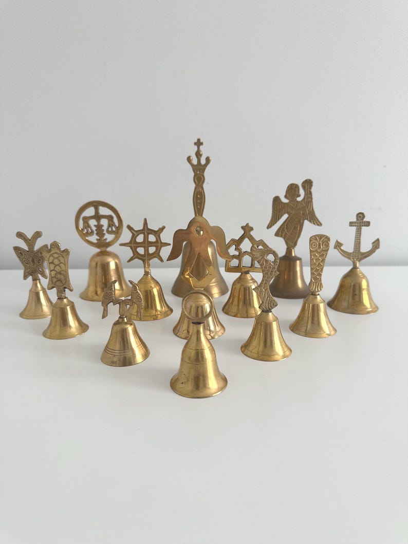 BRASS Bells Vintage Bells Brass Hand Bells Brass Bell Collection ...