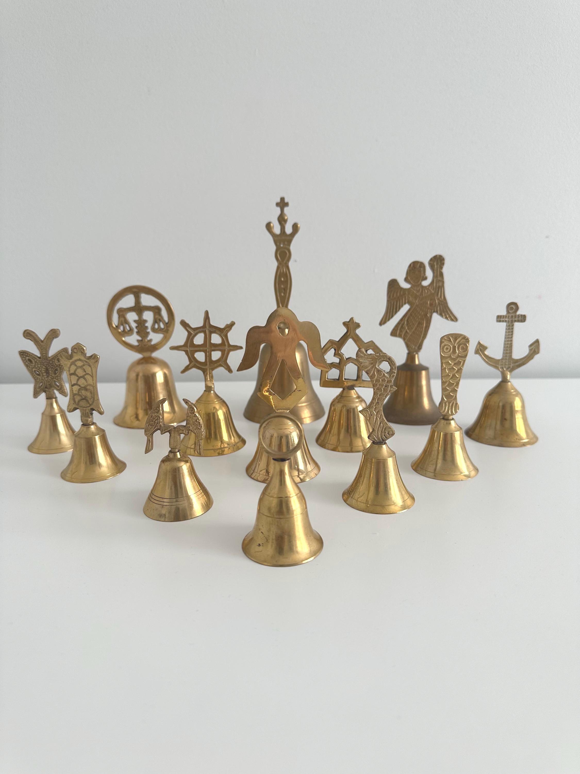 BRASS Bells Vintage Bells Brass Hand Bells Brass Bell Collection ...