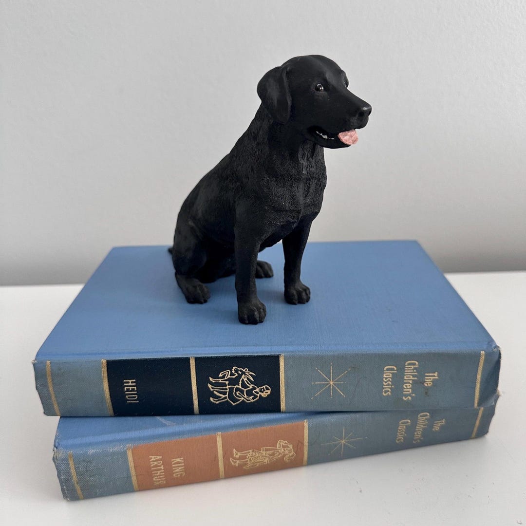 Vintage Black Labrador Retriever Figurine: 5" Resin Dog Statue - Etsy
