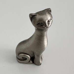Miniature PEWTER Cat Figurines Sleeping Cat Figurine Sitting Cat ...