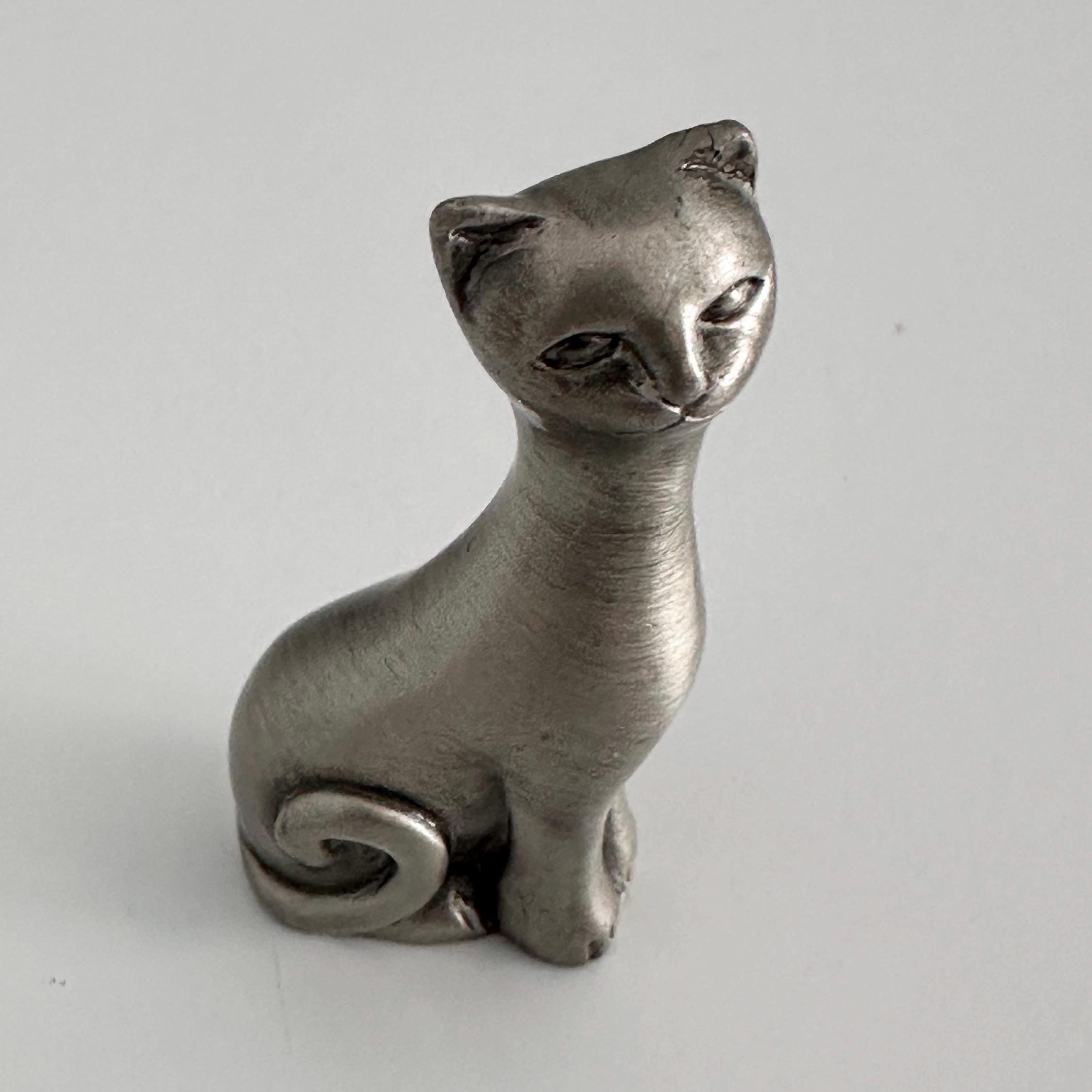 Vintage Miniature Pewter Cat Figurines, Sleeping & Sitting Cats - Etsy