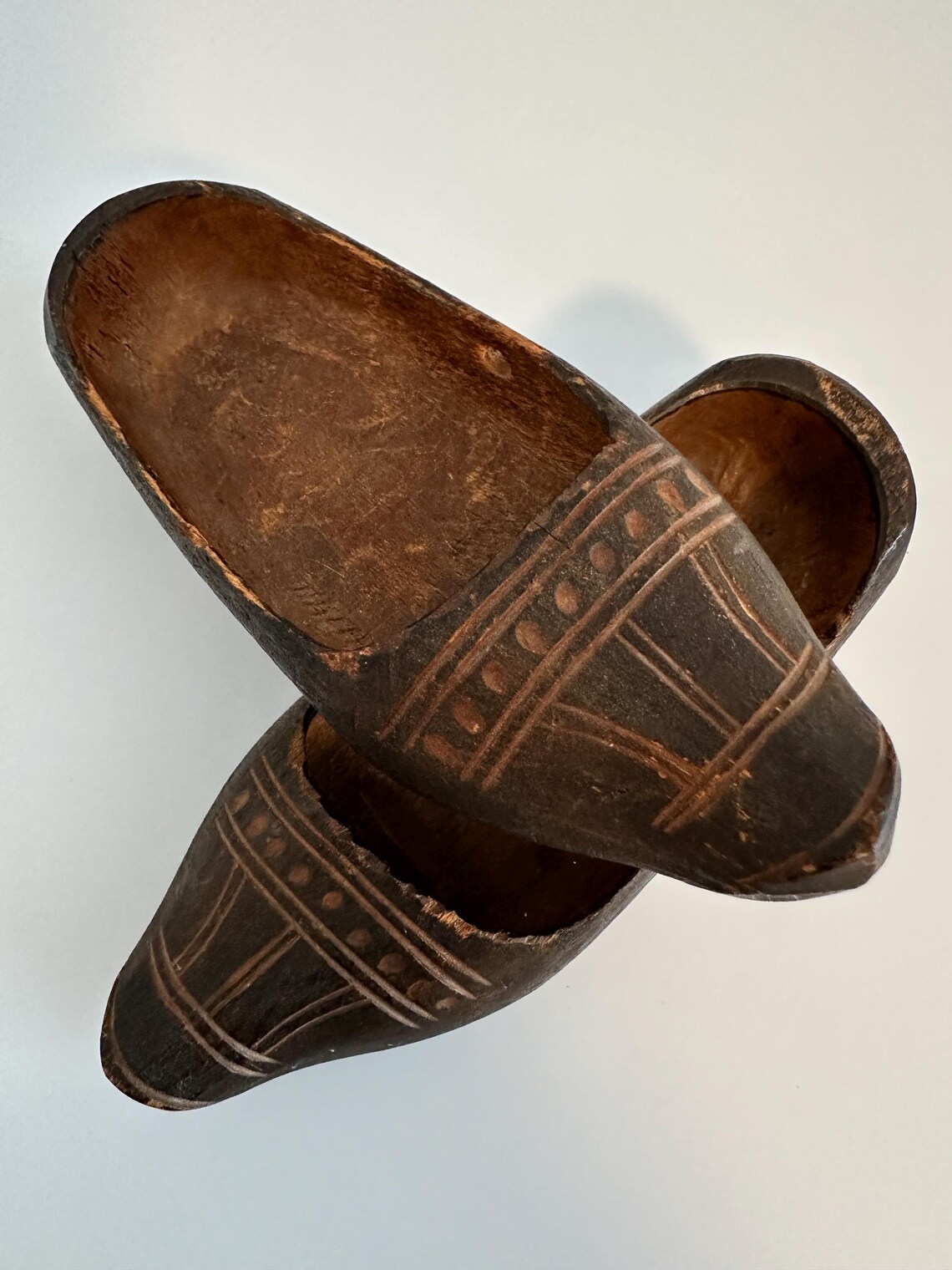 French Wooden Clogs Primitive Wooden Shoe French Folk Art Vintage ...