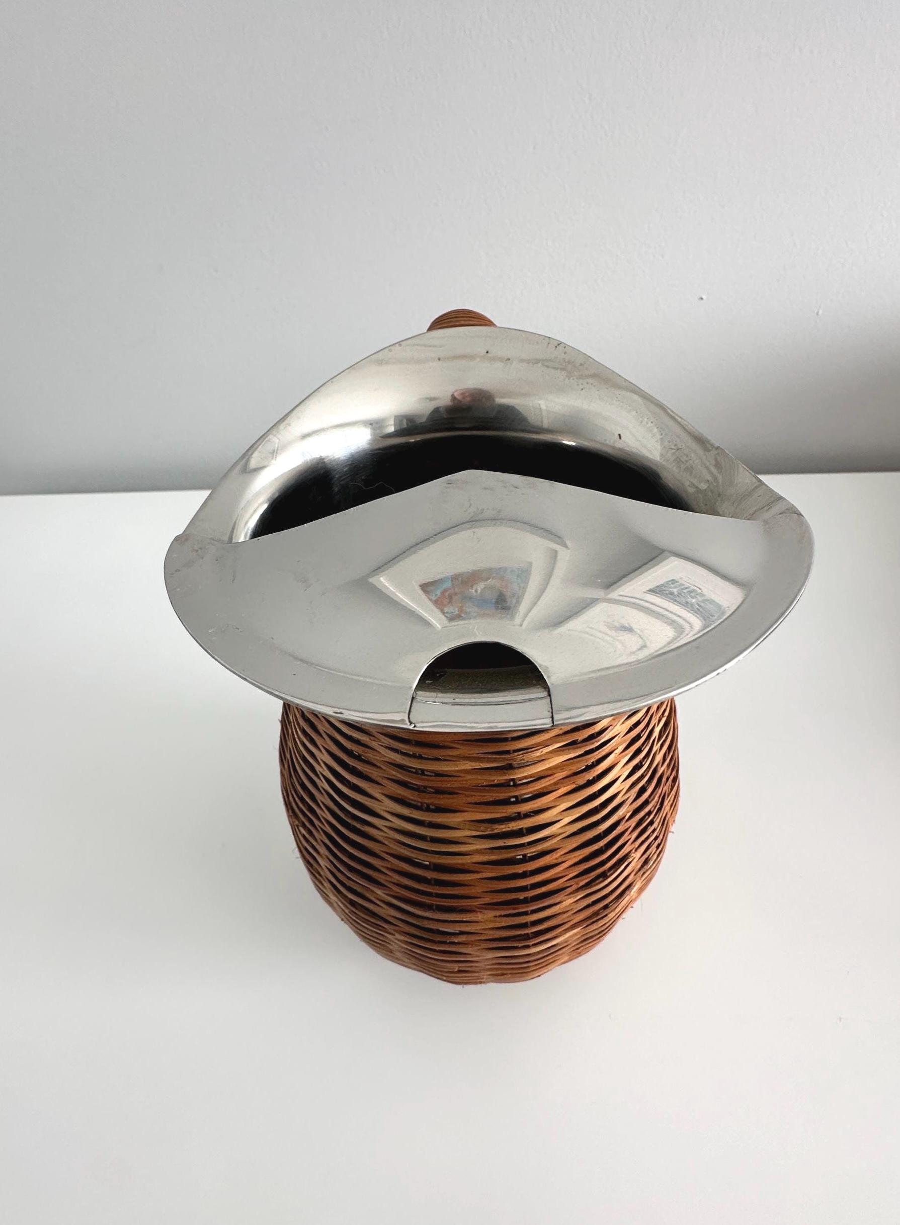 MCM WATER PITCHER Wicker and Wire Wrapped Stainless Steel Water Pitcher ...