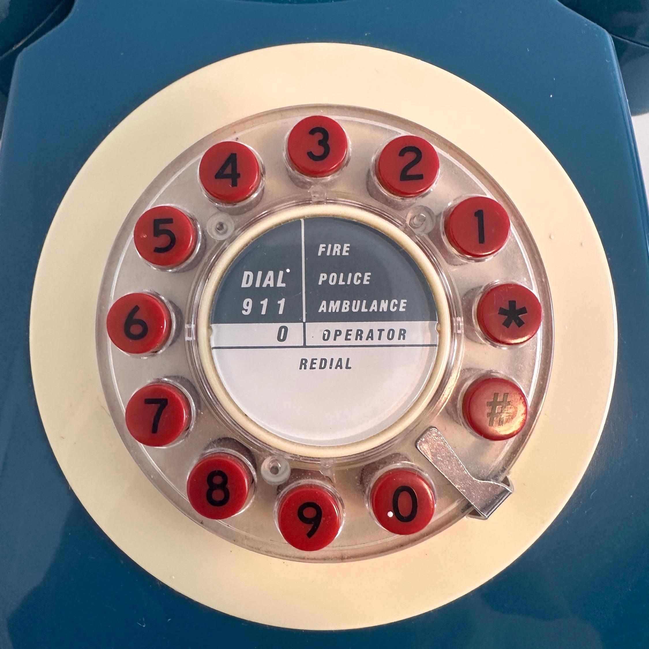 Retro Telephone Push Button Vintage Phone Blue Telephone Turquoise ...