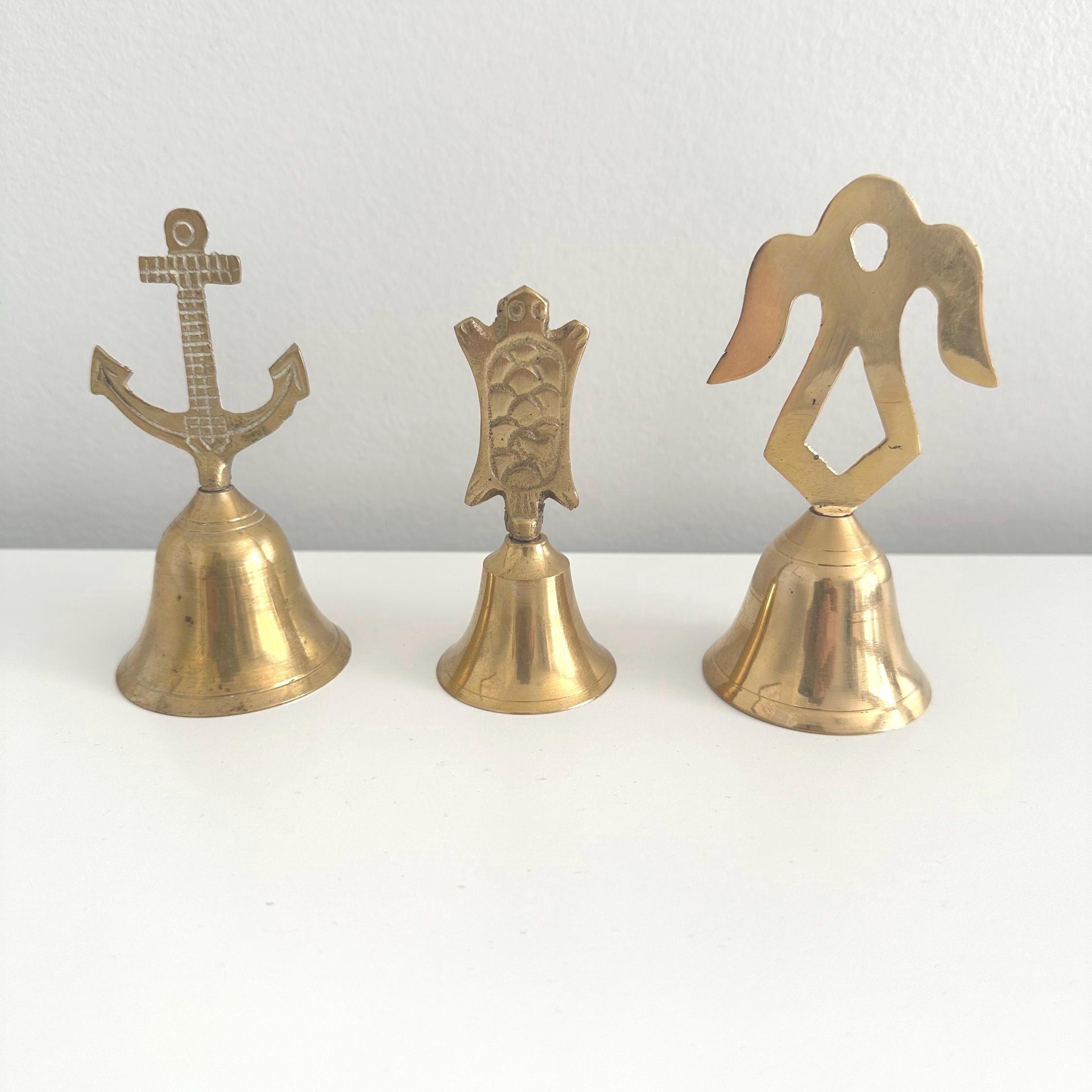 BRASS Bells Vintage Bells Brass Hand Bells Brass Bell Collection ...