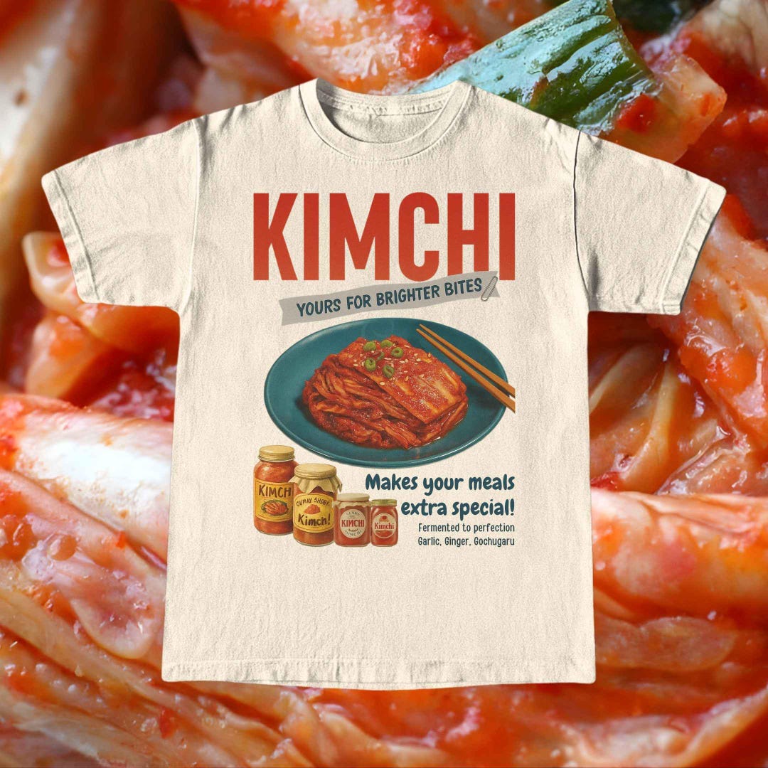 Kimchi T-shirt: Retro Korean Foodie Tee - Etsy