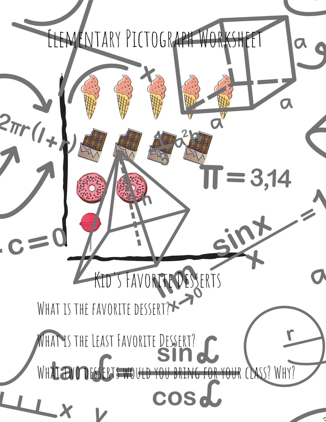 Elementary Pictograph Worksheet - Etsy