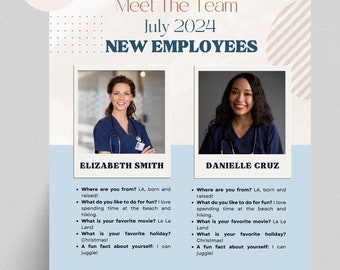 Meet Our Team, New Hires About Me Flyer Template, Canva Editable Instant Download, New Nurses ...