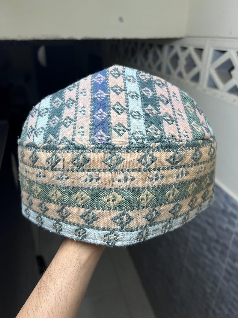 Kashmir Woven Kufi: Dome-shaped Omani Cap (size 23) - Etsy