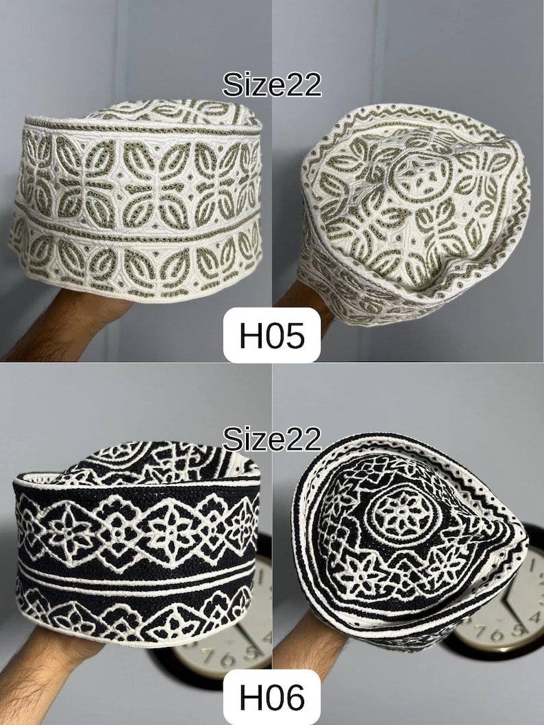 OMANI Massar Size22 Mens Cap Zanzibar Embroidered Handmade Ramadan - Etsy