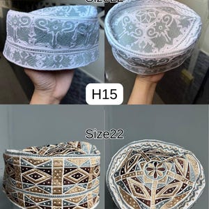 OMANI Massar Size22 Mens Cap Zanzibar Embroidered Handmade Ramadan - Etsy