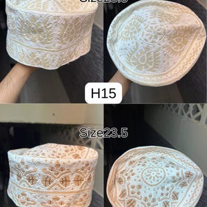 Kingsize23 and 23.5 OMANI Kuma Hat Pray Taraweeh Muslim Islamic Cap ...