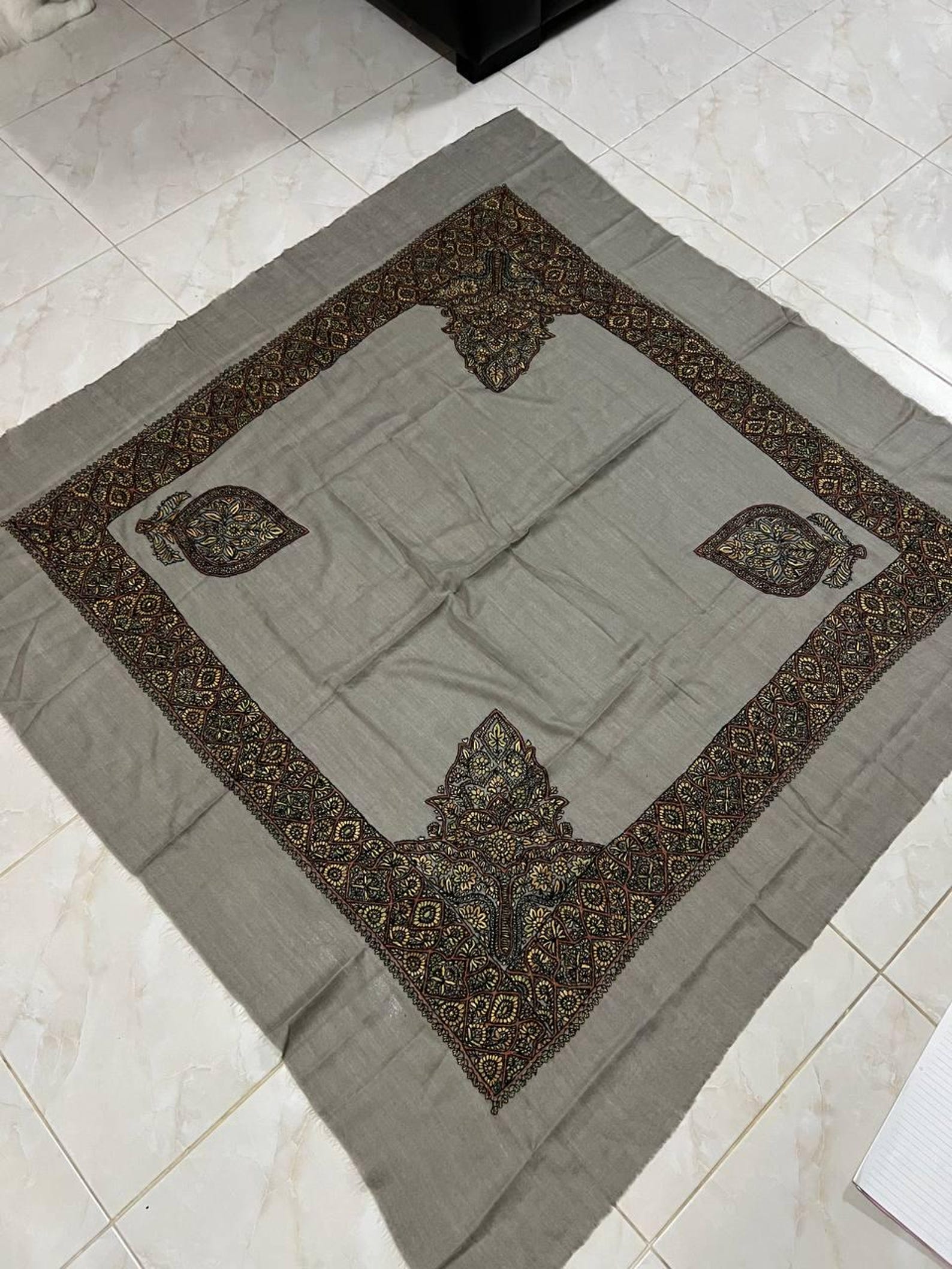 Large Embroidery Shemagh Kashmiri Turban Bedouin Desert Keffiyeh Yemeni ...