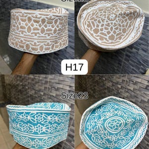 Kingsize23 and 23.5 OMANI Kuma Hat Pray Taraweeh Muslim Islamic Cap ...