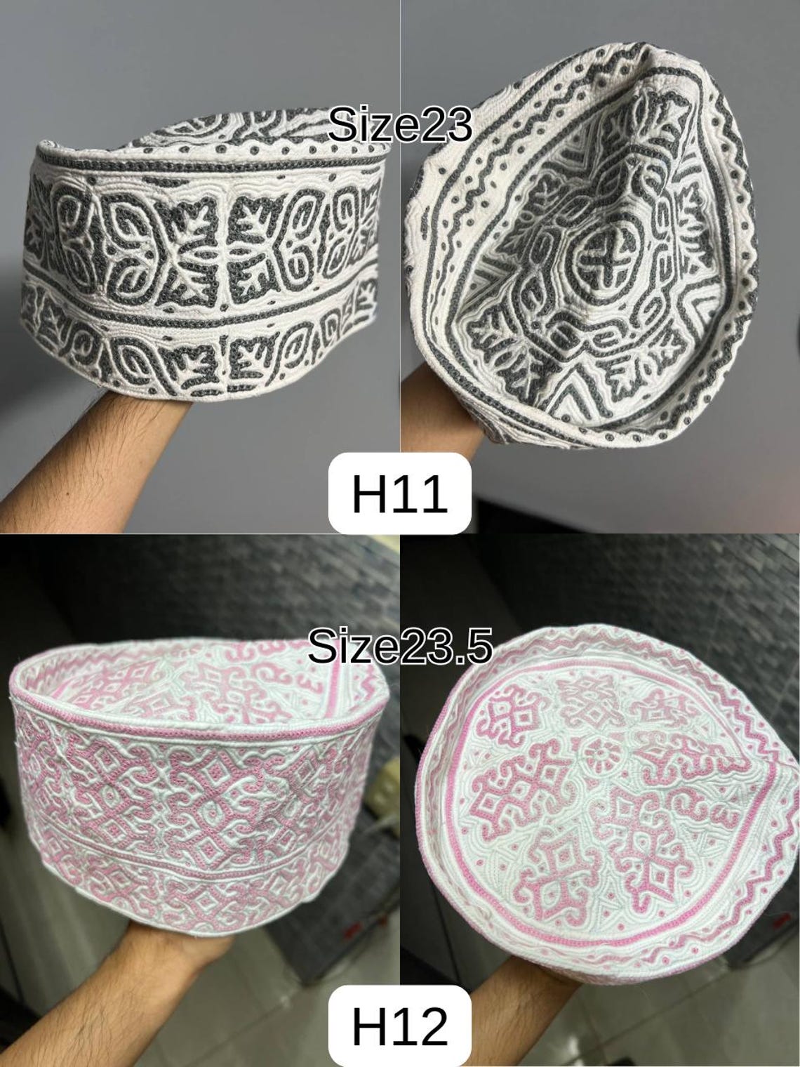 Kingsize23 and 23.5 OMANI Kuma Hat Pray Taraweeh Muslim Islamic Cap ...