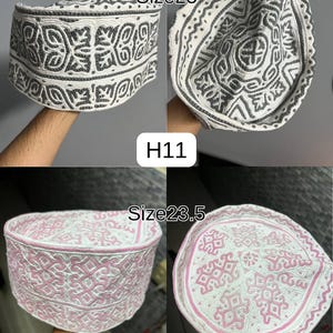 Kingsize23 and 23.5 OMANI Kuma Hat Pray Taraweeh Muslim Islamic Cap ...