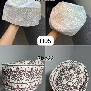 Kingsize23 and 23.5 OMANI Kuma Hat Pray Taraweeh Muslim Islamic Cap ...