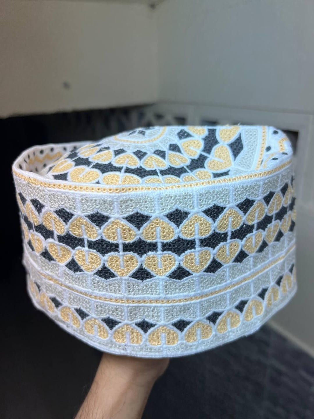 Omani Kufi Large Size22.5 Beautifully Shaped, Yellow Black Classic ...