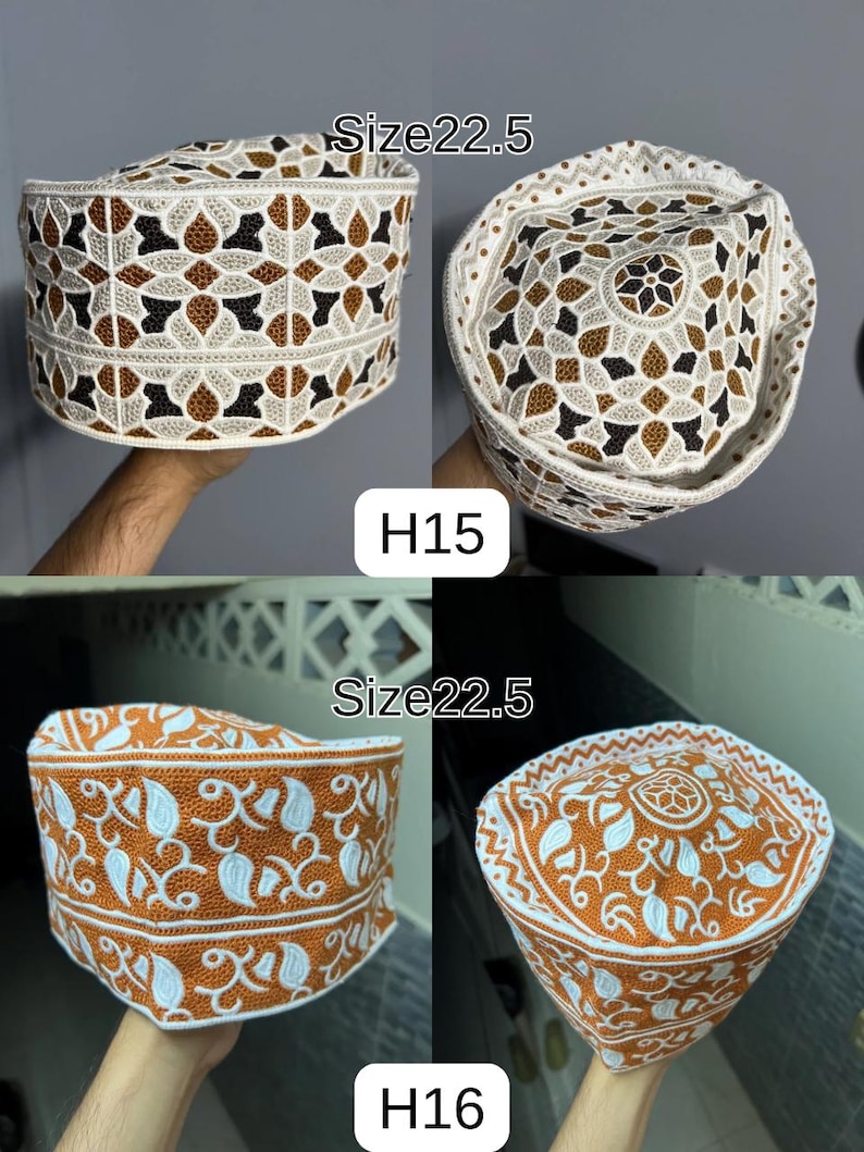 OMANI Kumma Size22.5 Muslim Hat Men Kufi for Prayer - Etsy